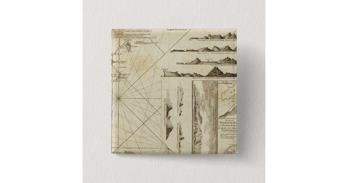 A chart of the Maderas and Canary Islands Button | Zazzle