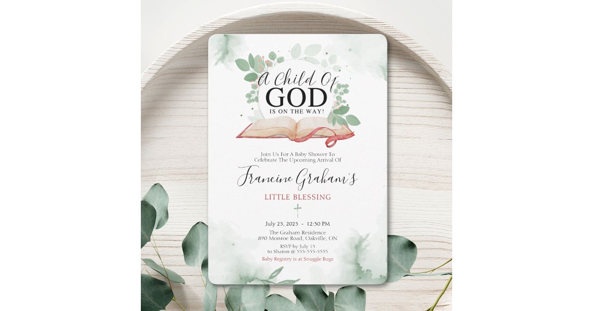 A Child Of God Baby Shower Invitation | Zazzle