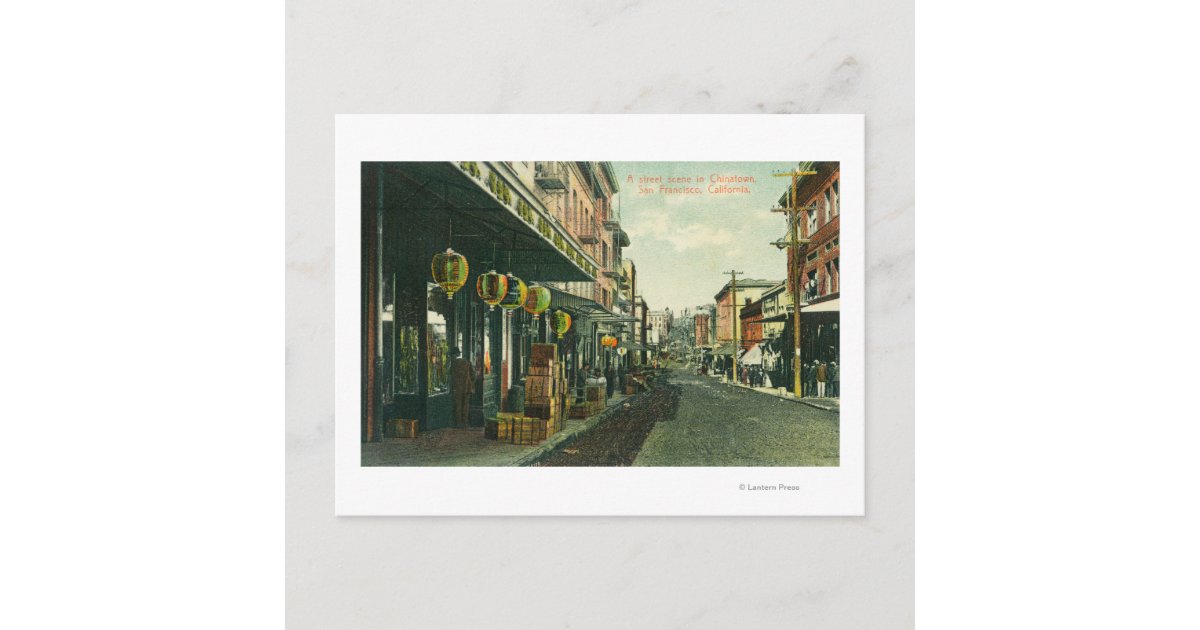 A Chinatown Street Scene Postcard | Zazzle
