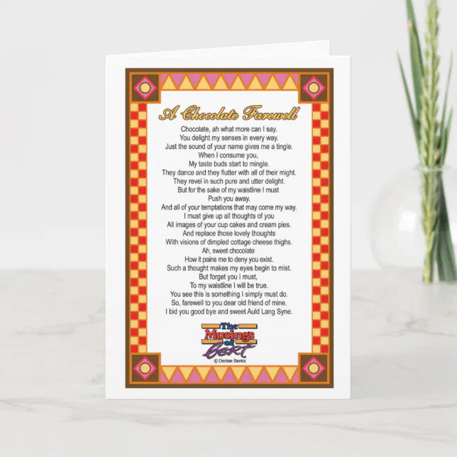 A Chocolate Farewell Card | Zazzle