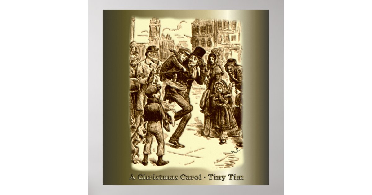 "A Christmas Carol" "Bob Cratchit and Tiny Tim" "T Poster | Zazzle