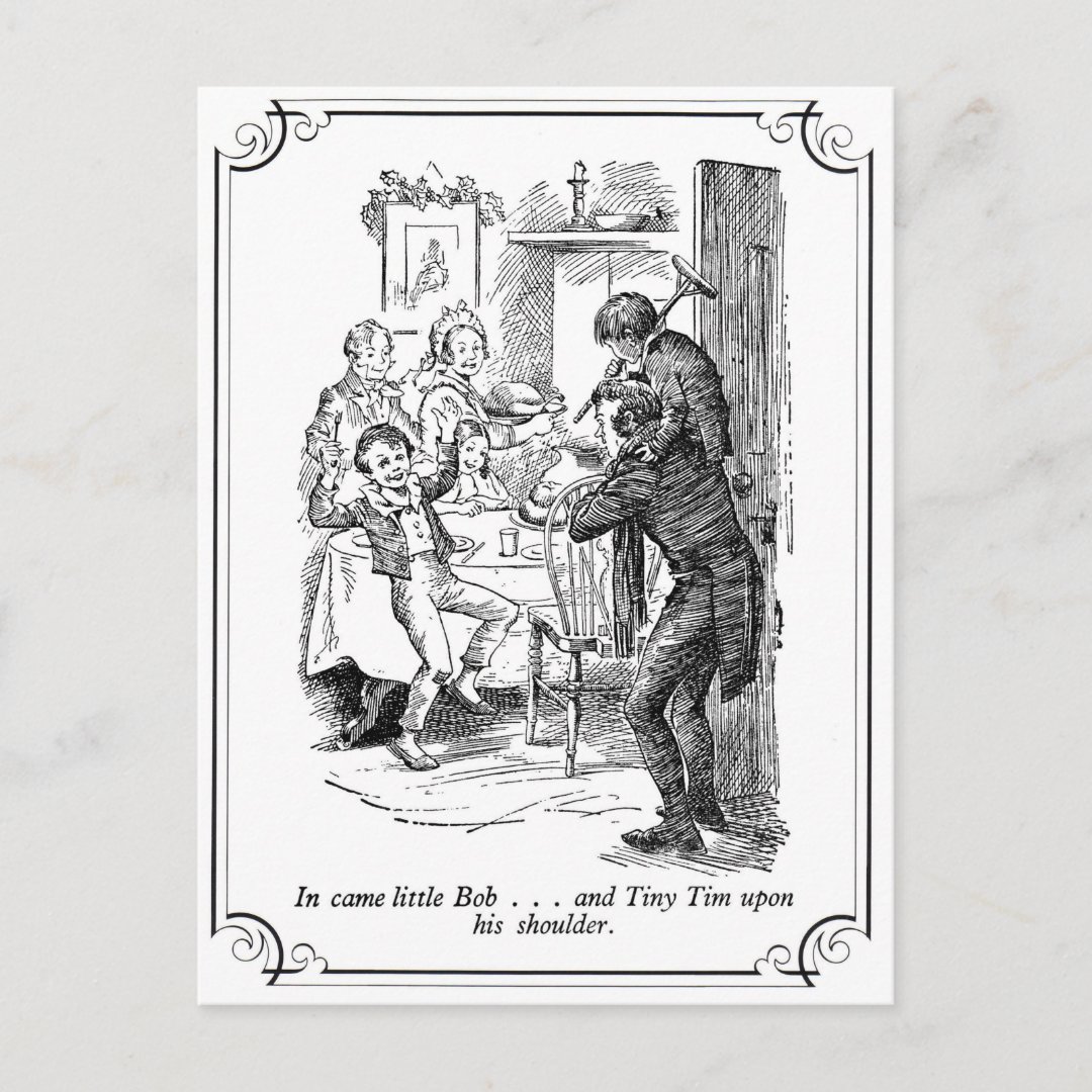 A Christmas Carol: Little Bob & Tiny Tim Holiday Postcard | Zazzle