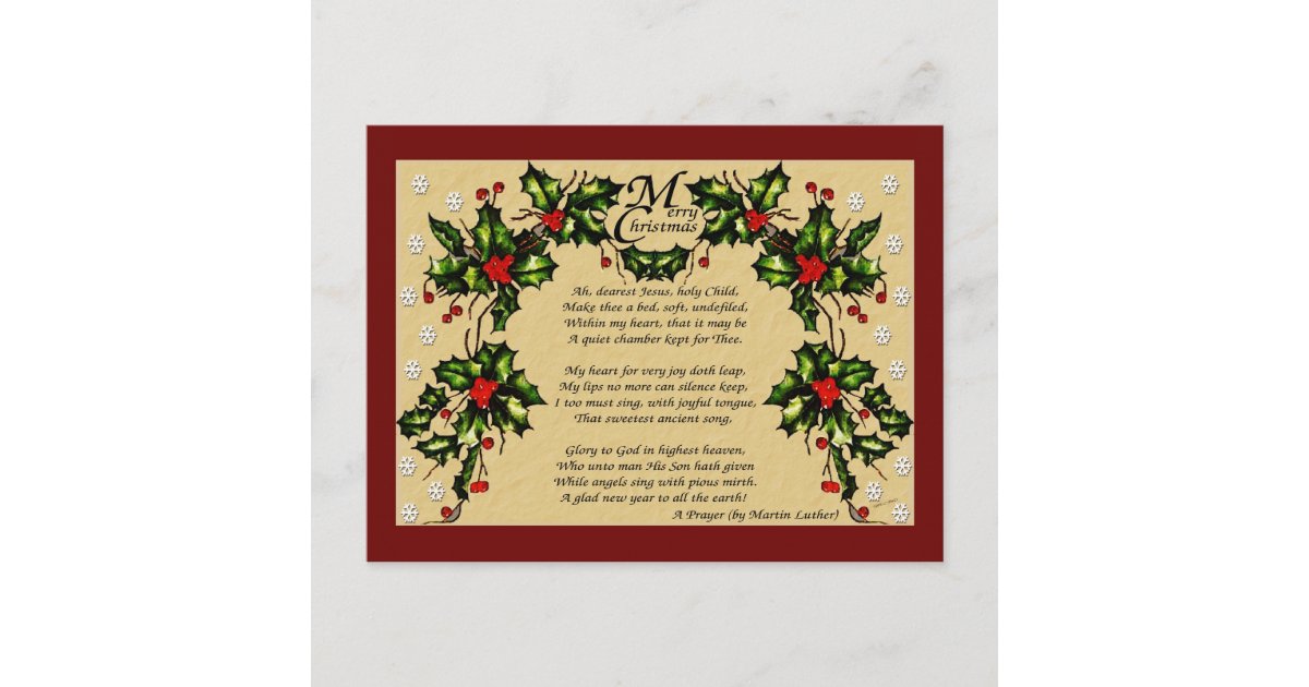 A Christmas Prayer Holiday Postcard | Zazzle