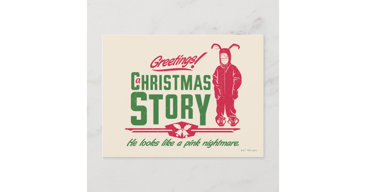 A Christmas Story | He Looks Like a Pink Nightmare Holiday Postcard ...