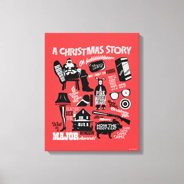 A Christmas Story Icons Graphic Canvas Print | Zazzle