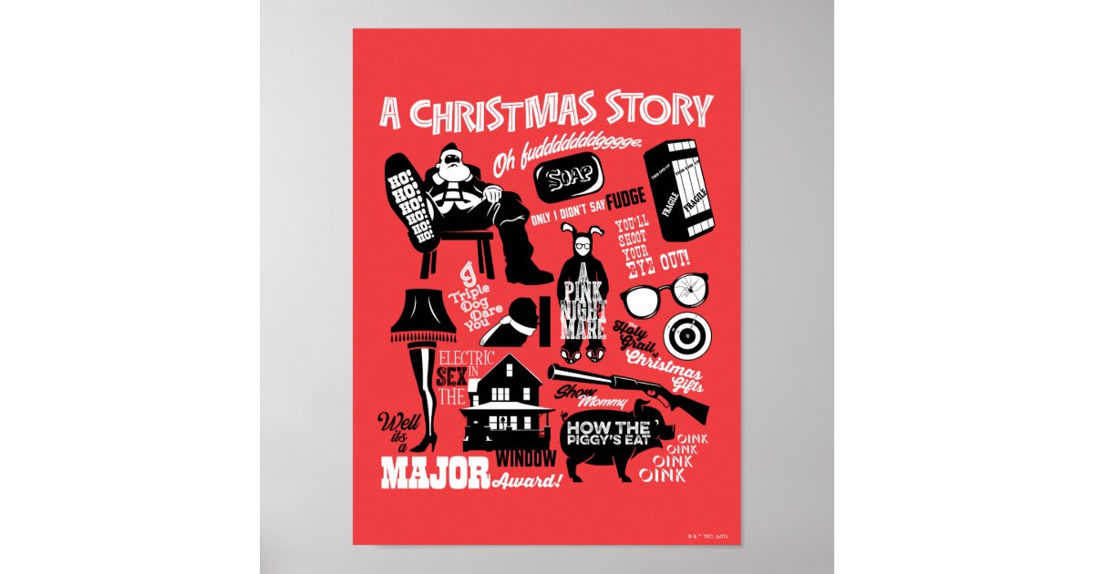 A Christmas Story Icons Graphic Poster | Zazzle