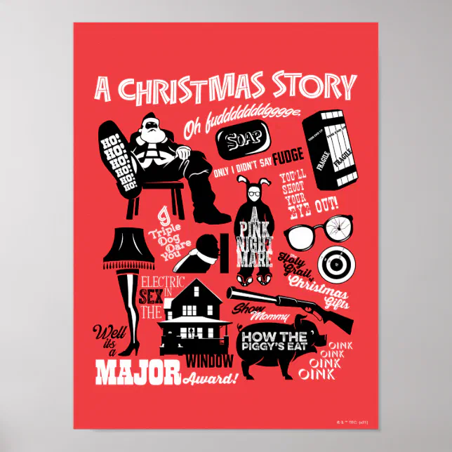 A Christmas Story Icons Graphic Poster | Zazzle