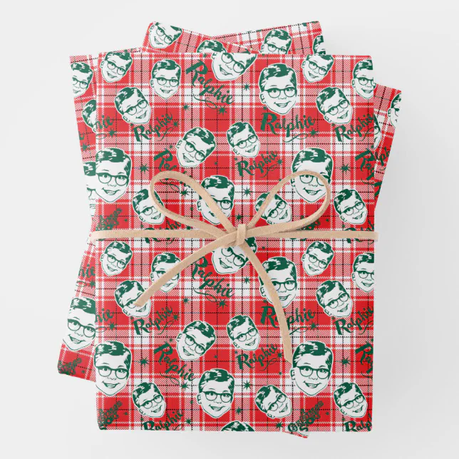 A Christmas Story | Ralphie Plaid Pattern Wrapping Paper Sheets | Zazzle