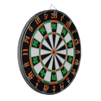 A Classic Game of Darts Shamrocks Irish Colors Dartboard | Zazzle