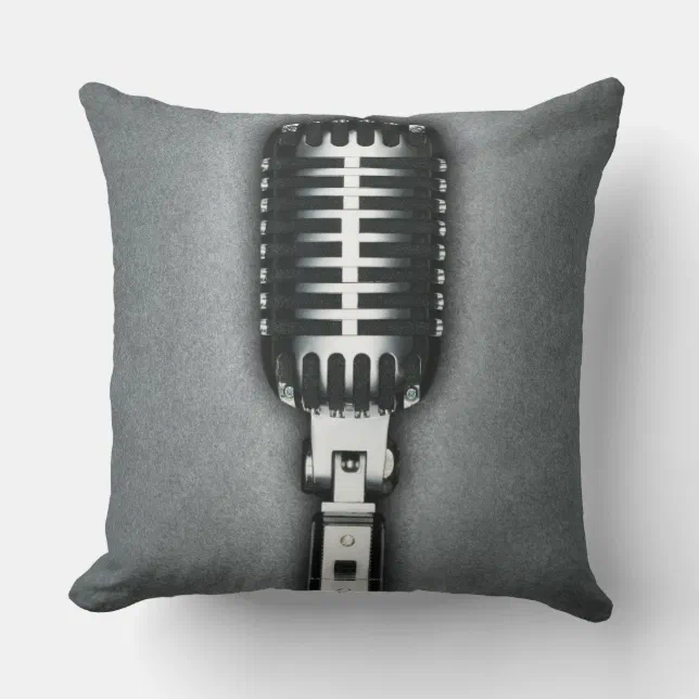A Classic microphone Throw Pillow | Zazzle