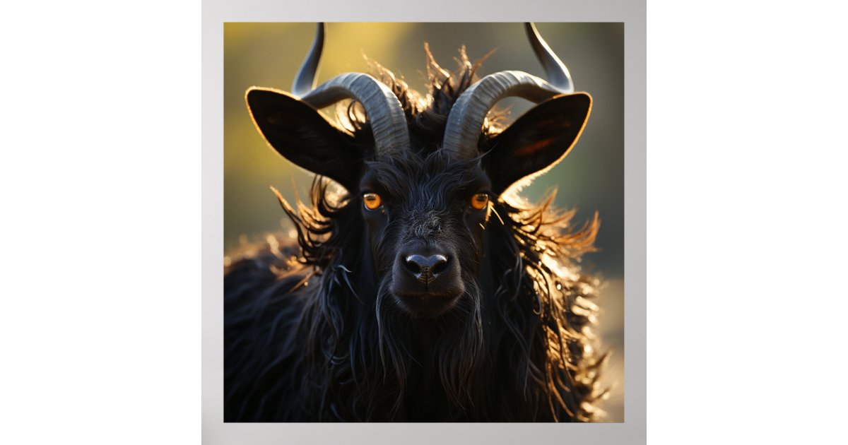 A close-up of a curly antelope, its horns twisting poster | Zazzle