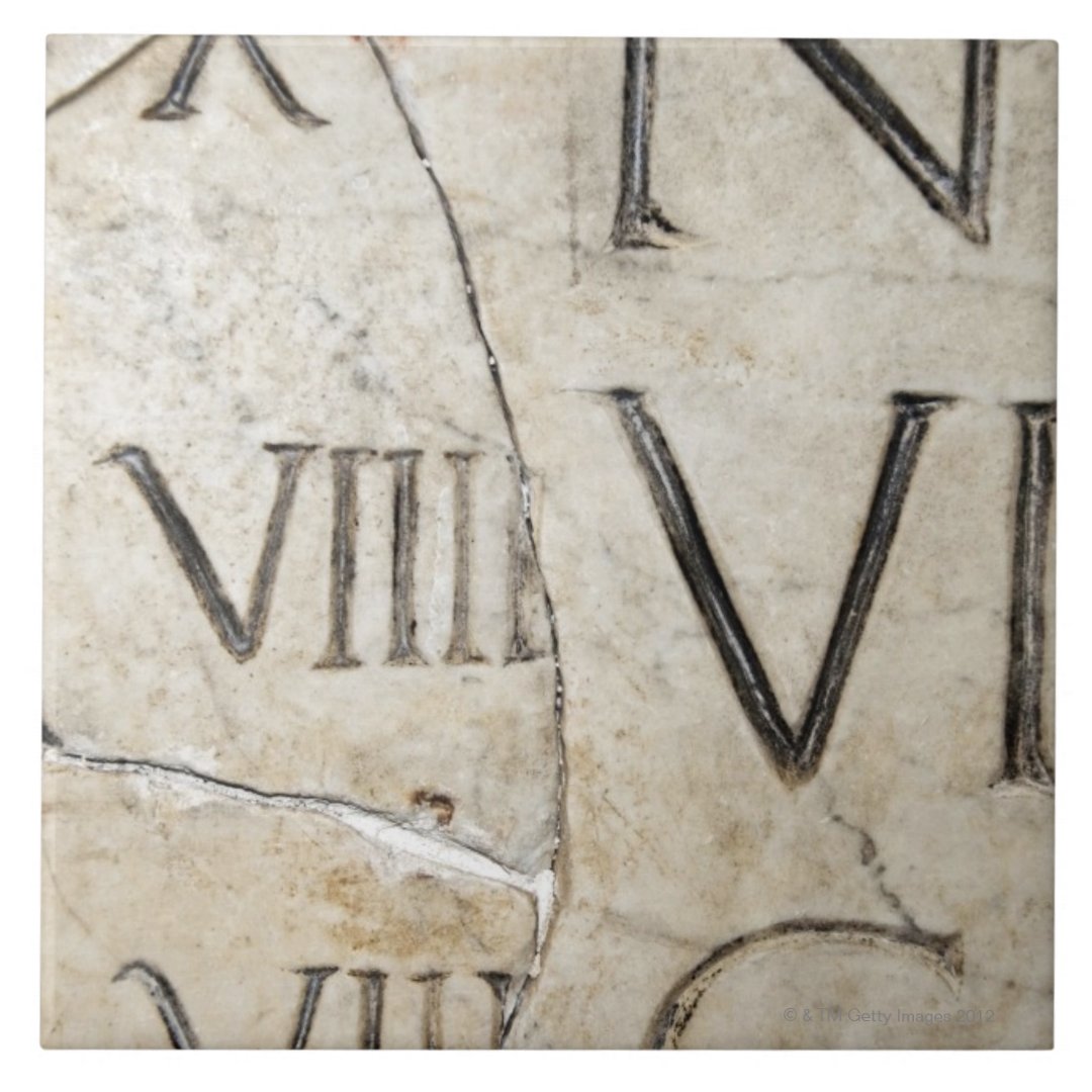 A close-up of ancient Roman letters on marble. Tile | Zazzle