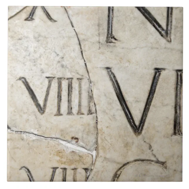 A close-up of ancient Roman letters on marble. Tile | Zazzle