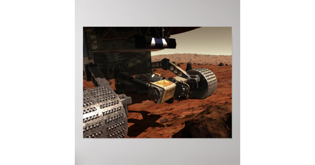 A close-up view of the arm on NASA's Mars Poster | Zazzle