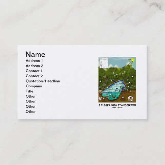 A Closer Look At A Food Web (Biology / Ecology) Business Card | Zazzle