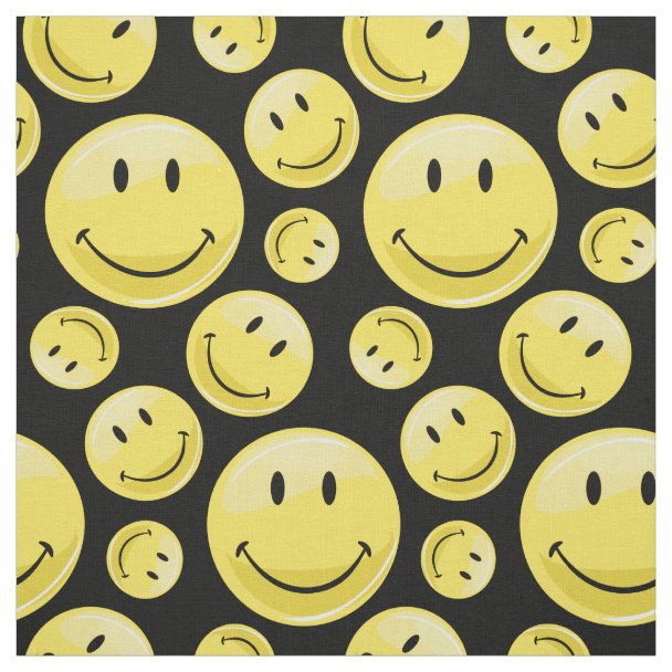 Happy Face Fabric | Zazzle.com