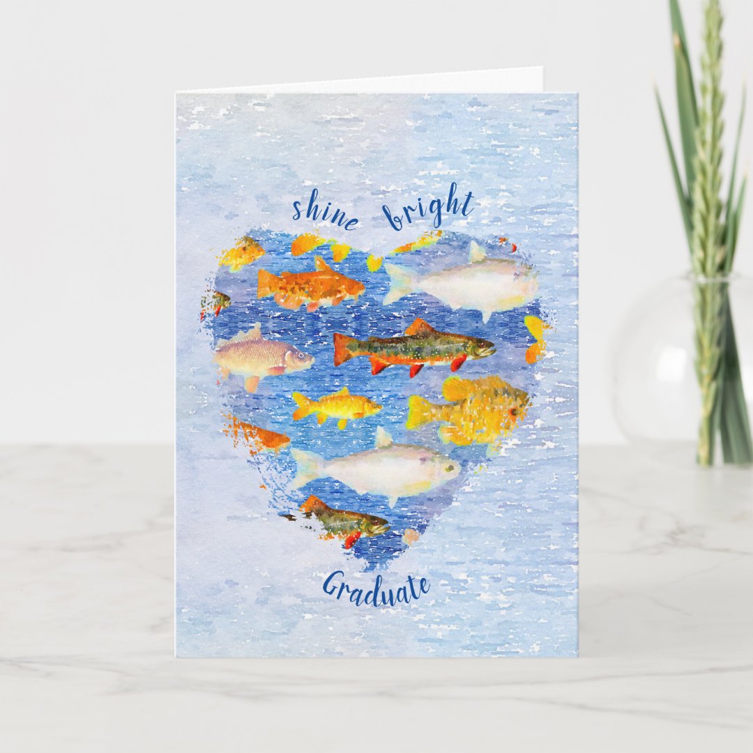 A Collection of Colorful Fish Graduation Card | Zazzle