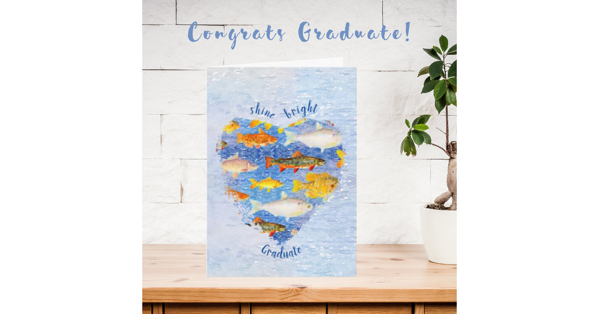 A Collection of Colorful Fish Graduation Card | Zazzle
