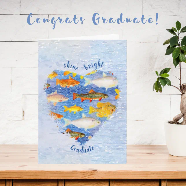 A Collection of Colorful Fish Graduation Card | Zazzle