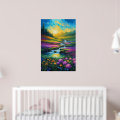 A Colorful Meadow and Rushing Stream Poster | Zazzle