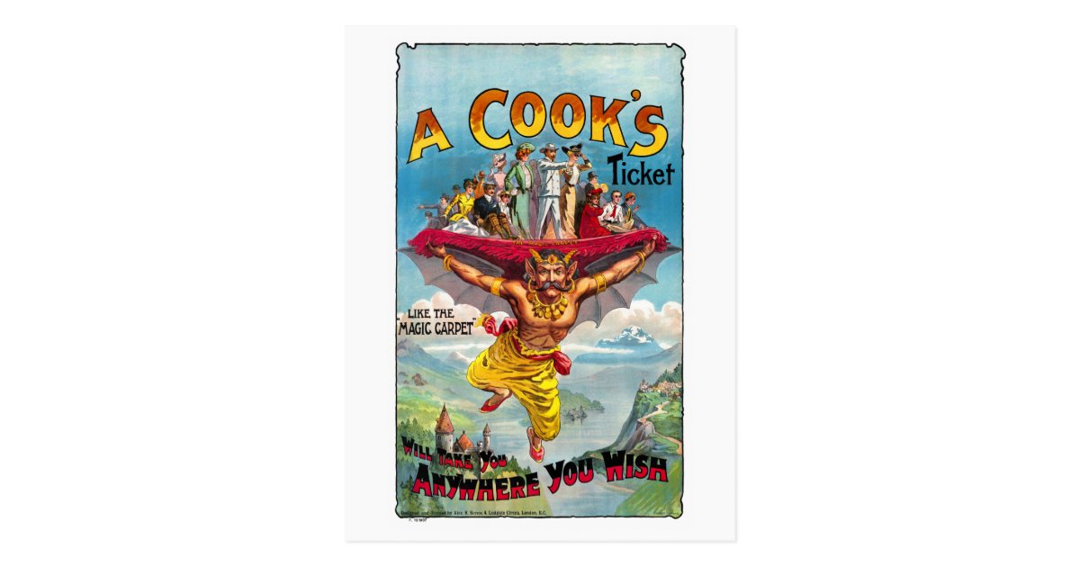 A Cook's Ticket Vintage Poster Postcard | Zazzle