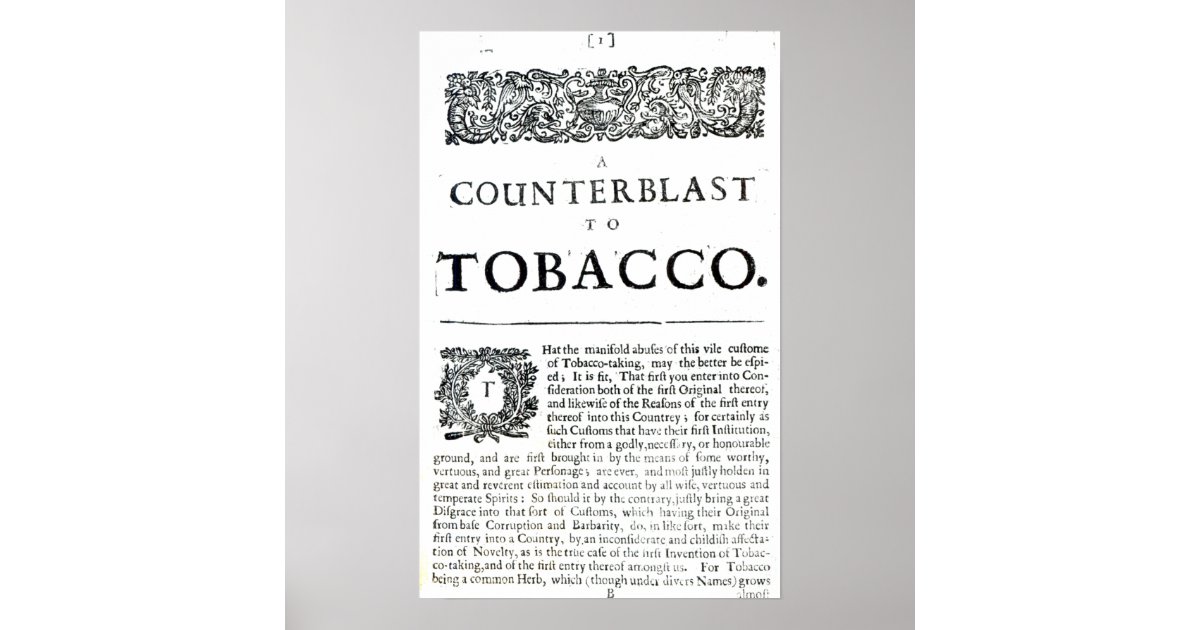 A Counterblast to Tobacco Poster | Zazzle