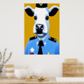 A cow in police uniform | AI Art Poster | Zazzle