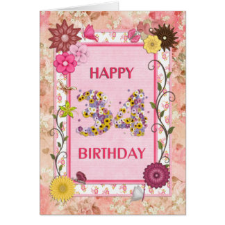 34th Birthday Cards | Zazzle