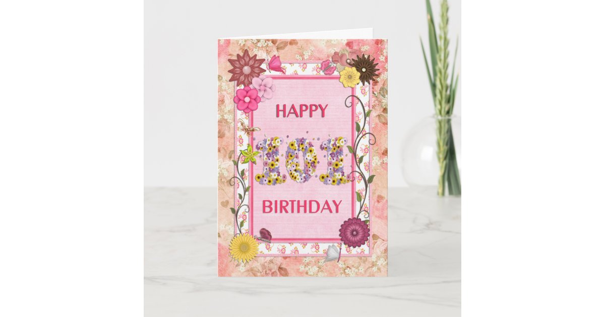 A craftlook 101st birthday card | Zazzle
