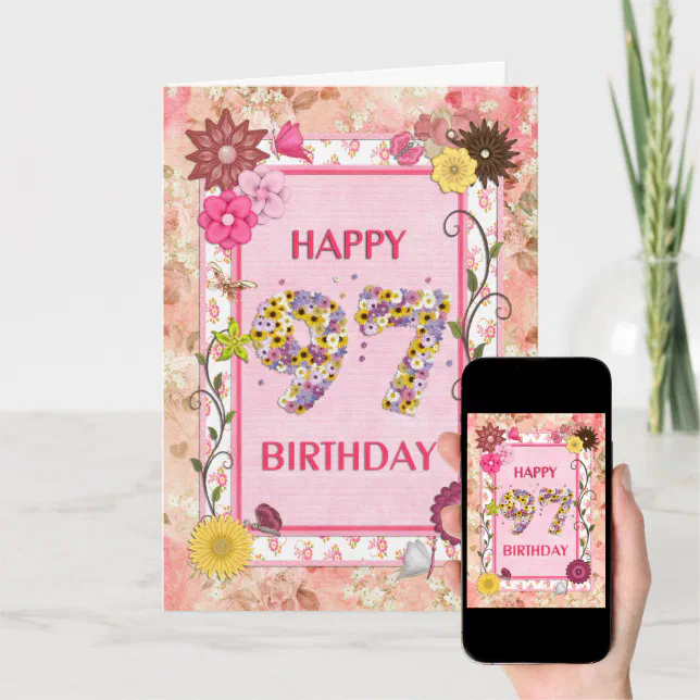 A craftlook 97th birthday card | Zazzle