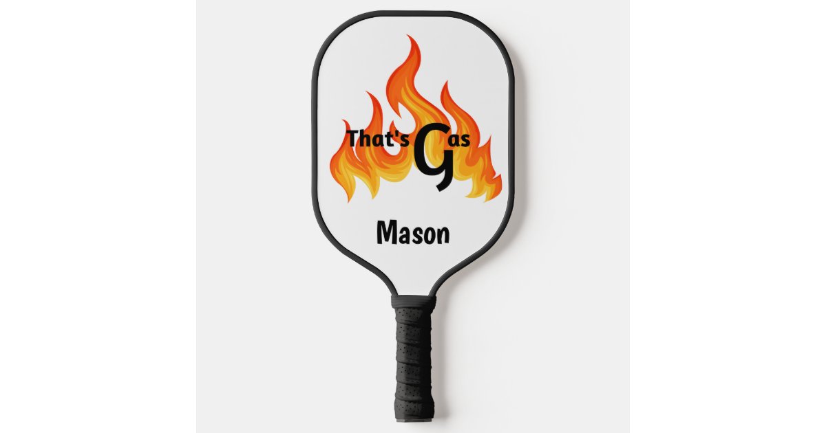 A Customizable, Mod, Bold, Orange & Yellow Flame Pickleball Paddle | Zazzle