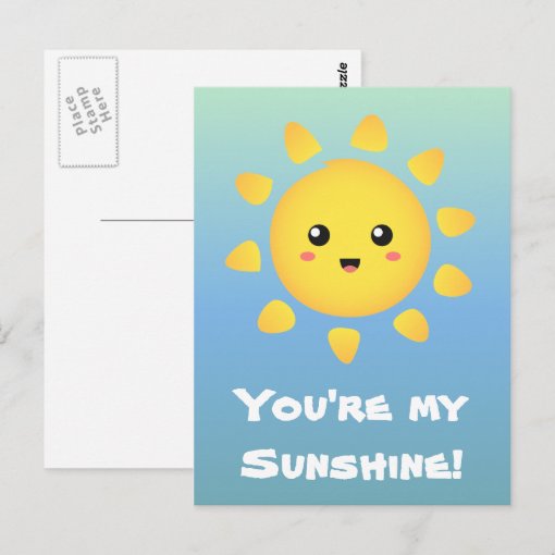 A cute and happy sun that shines brightly around postcard | Zazzle