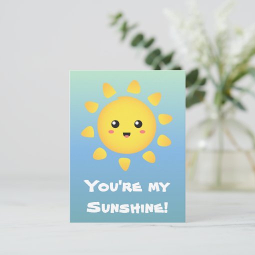 A cute and happy sun that shines brightly around postcard | Zazzle