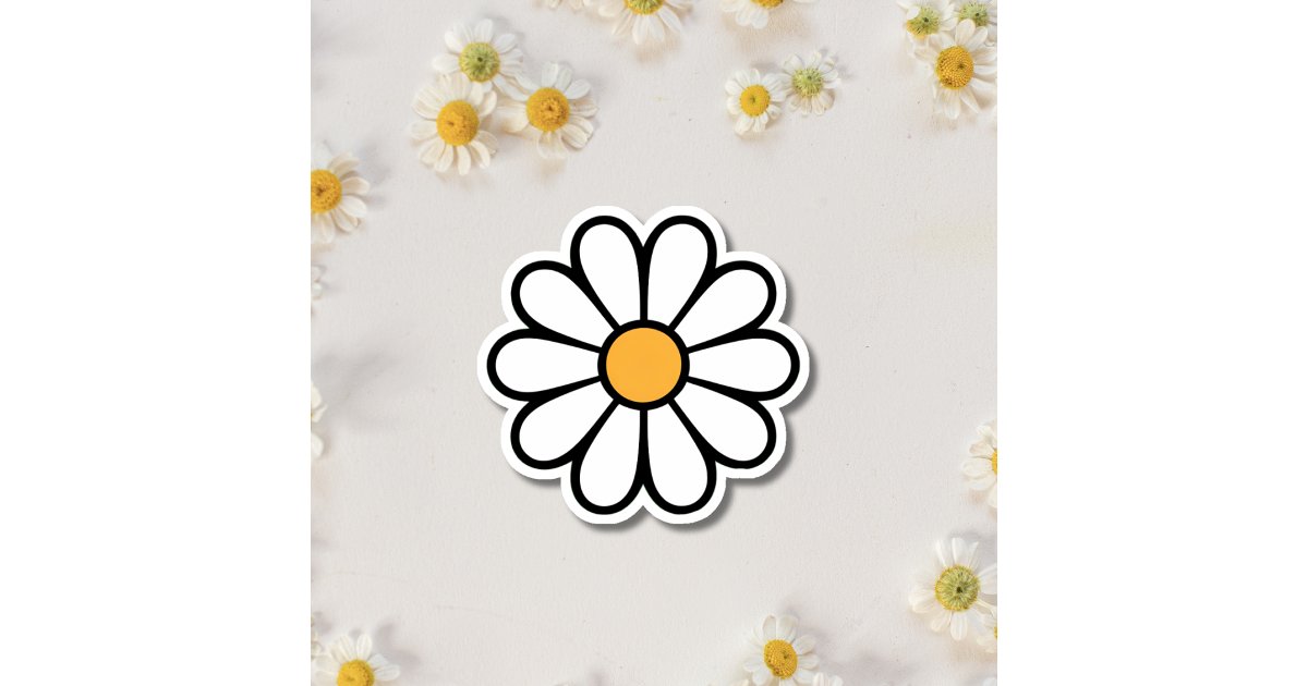 A cute daisy flower sticker | Zazzle