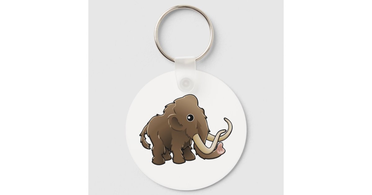 A cute friendly woolly mammoth keychain | Zazzle