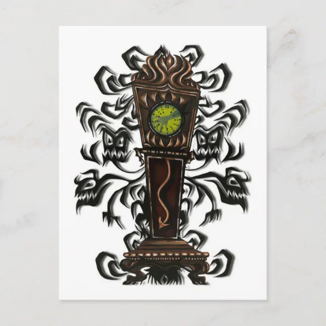 A.Daley Original 13th HOUR CLOCK postcard | Zazzle