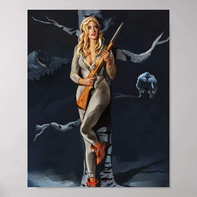 "A Damsel In Distress" Vintage Pin Up Horror Movie Poster | Zazzle