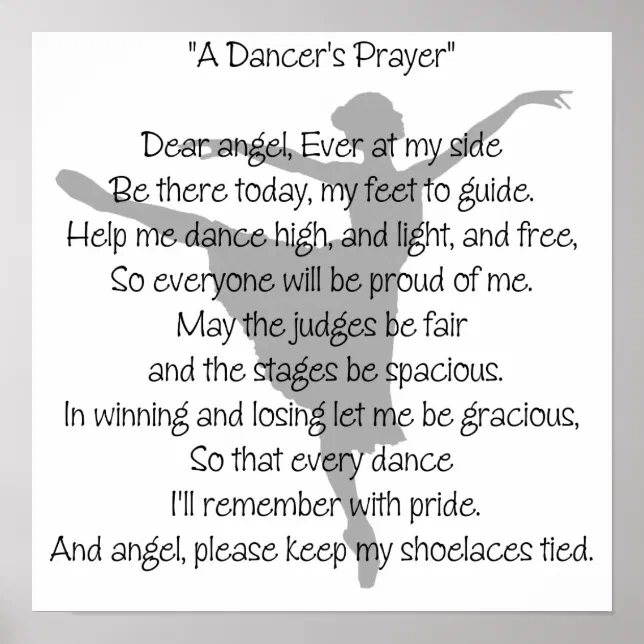 A Dancer's Prayer Dance Poster | Zazzle
