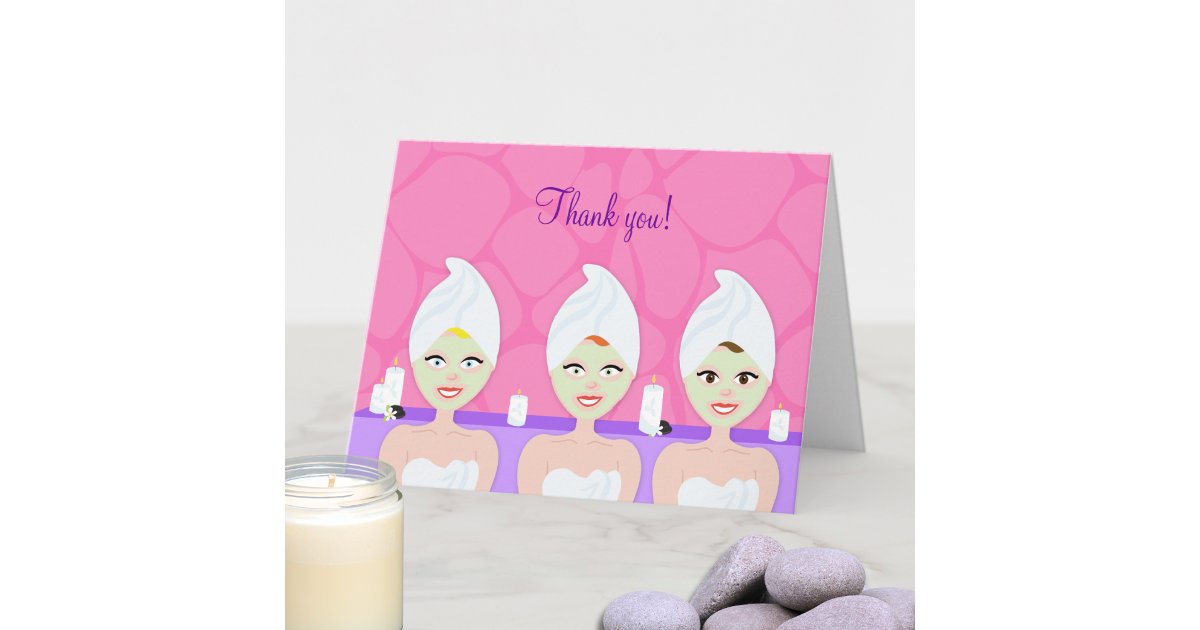 A Day at the Spa Party Girls Night Out Thank You Card | Zazzle