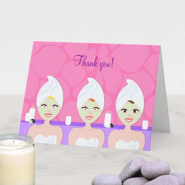 A Day at the Spa Party Girls Night Out Thank You Card | Zazzle