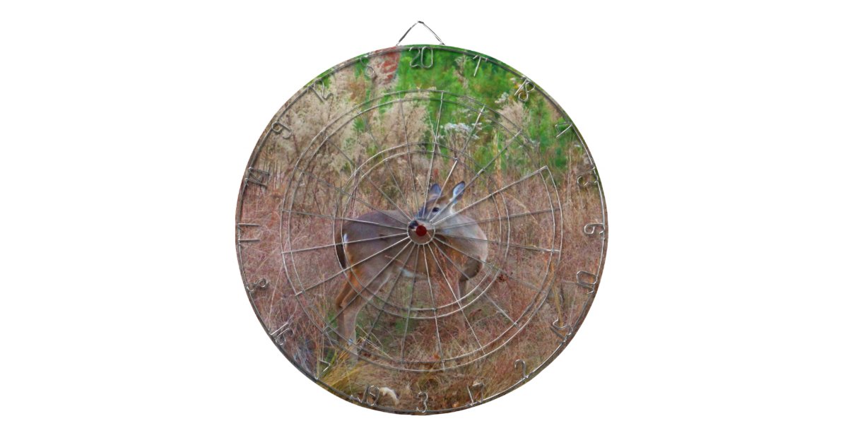 A Deer in the Tall Grass Dartboard With Darts | Zazzle