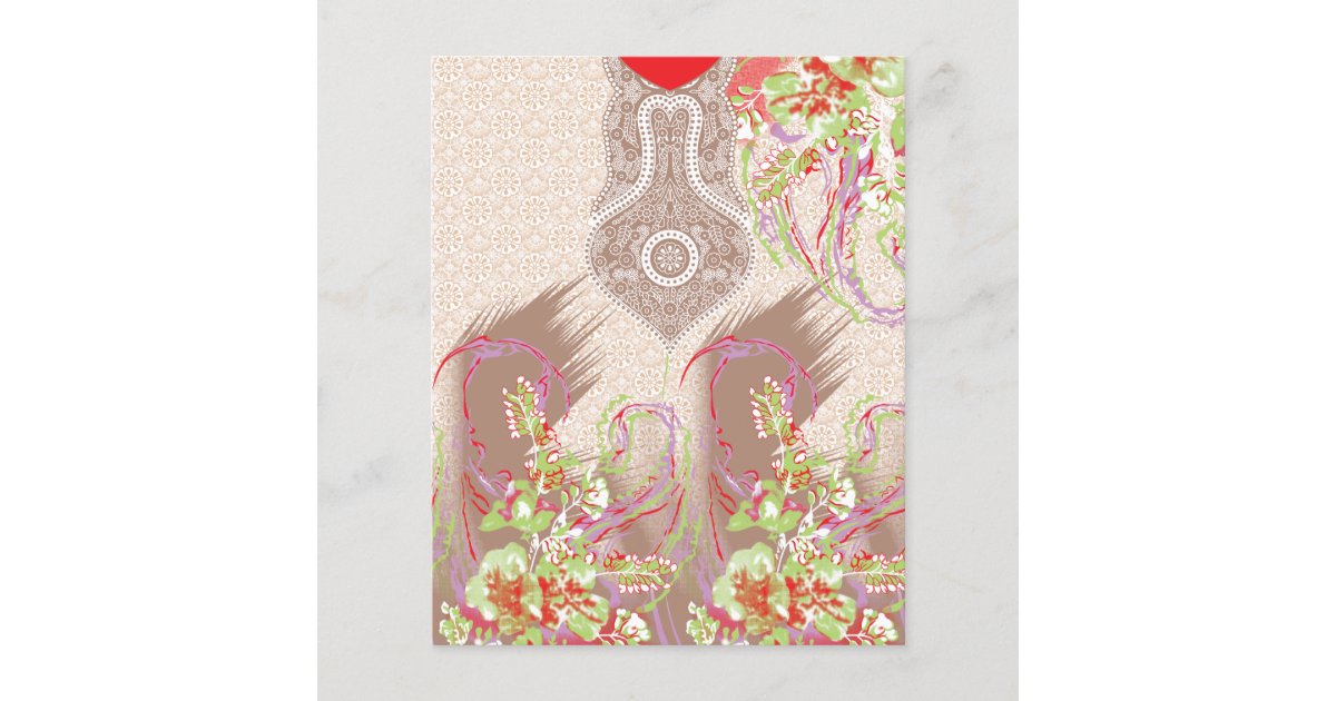 a design of a red vase with flowers on it flyer | Zazzle