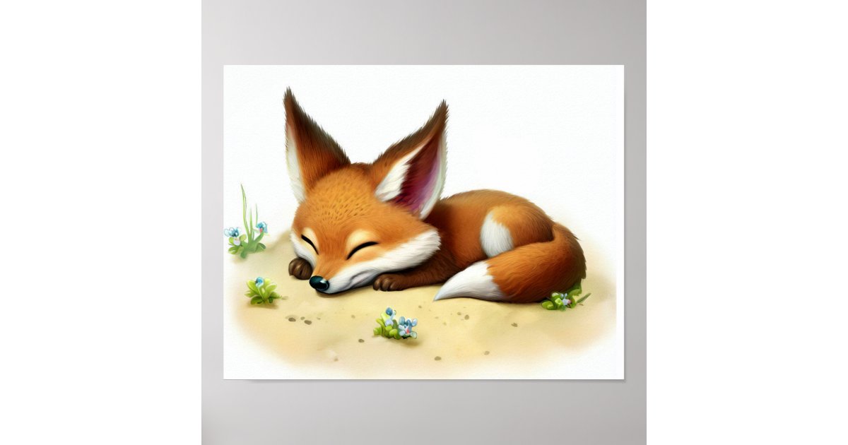 A Digital Painting of a Cute Jackal Poster | Zazzle