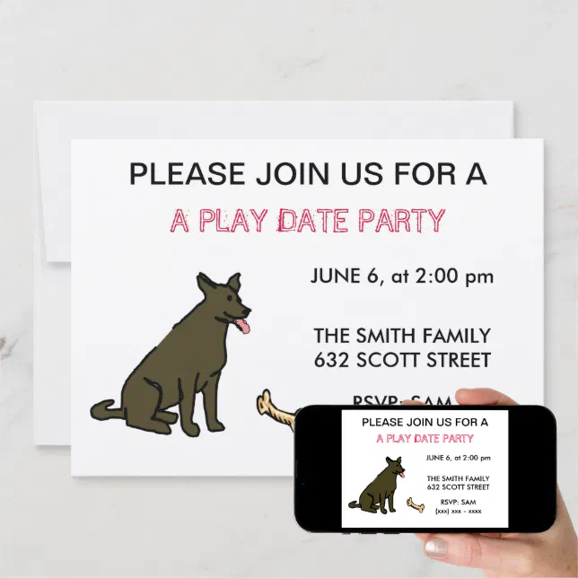 A Dog Play Date Party Invitation | Zazzle