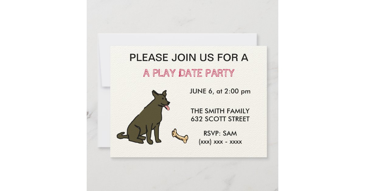 A Dog Play Date Party Invitation | Zazzle