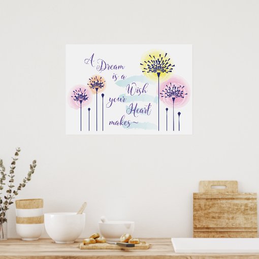 A dream is Wish your Heart makes poster | Zazzle
