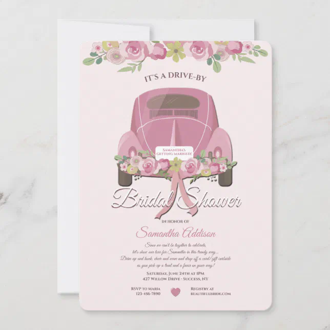 A Drive By Bridal Shower Invitation | Zazzle