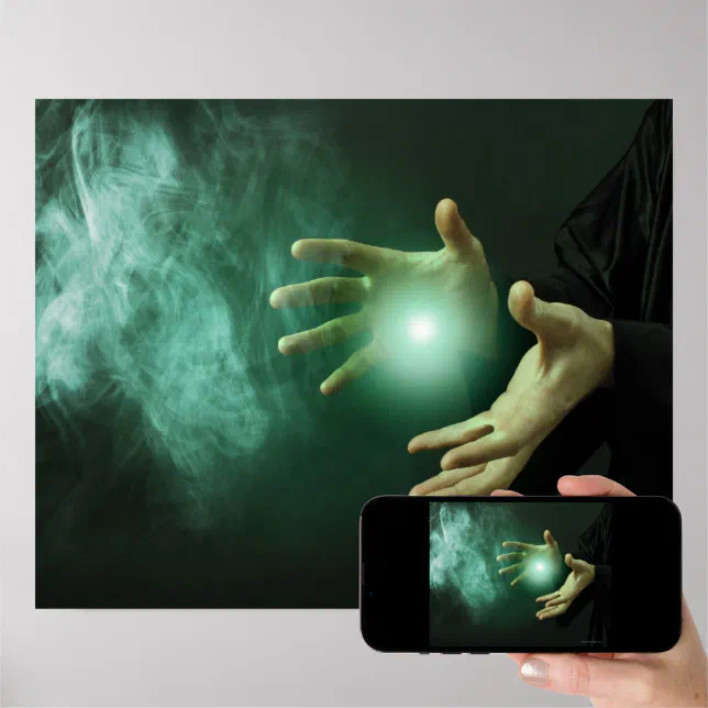 A fantasy wizard making magic with his hands. poster | Zazzle