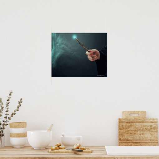 A fantasy wizard making magic with wand. poster | Zazzle