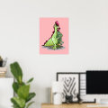 A Female Hadrosaurus Holding A Doll. Poster | Zazzle